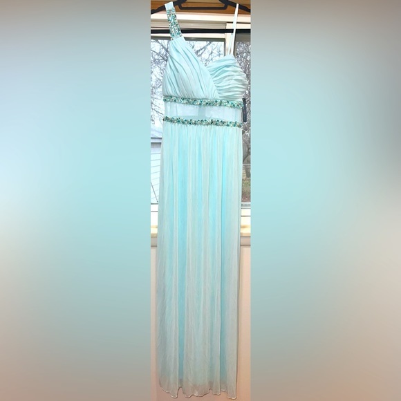 City Studio | Dresses | City Studio Womens Beaded One Strap Rushed Long ...
